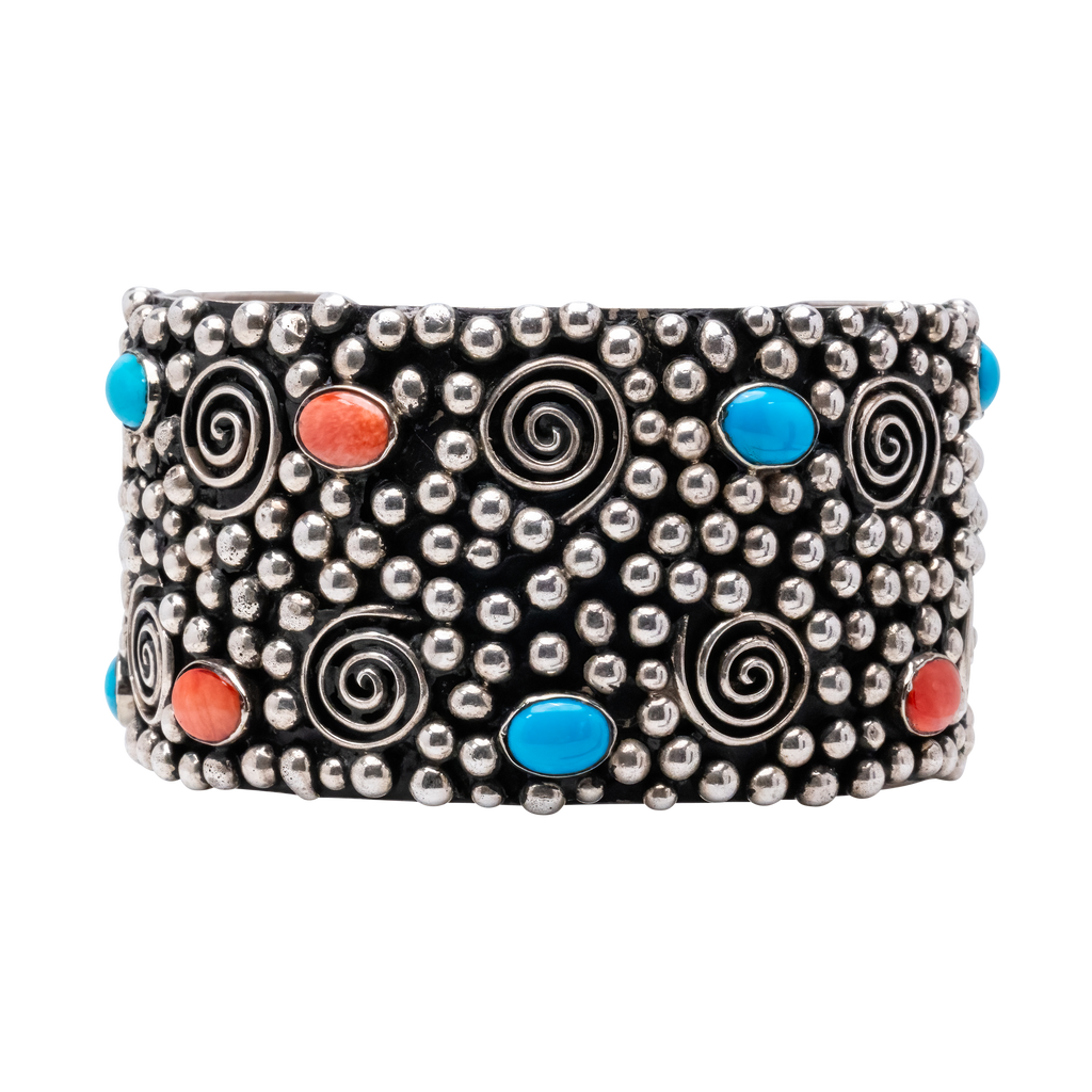 Sleeping Beauty Turquoise & Spiny Oyster Cuff | S. Ray Sterling ...