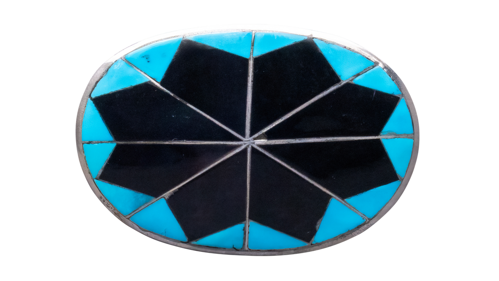 Sleeping Beauty Turquoise & Jett Belt Buckle | Delger Cellicion ...