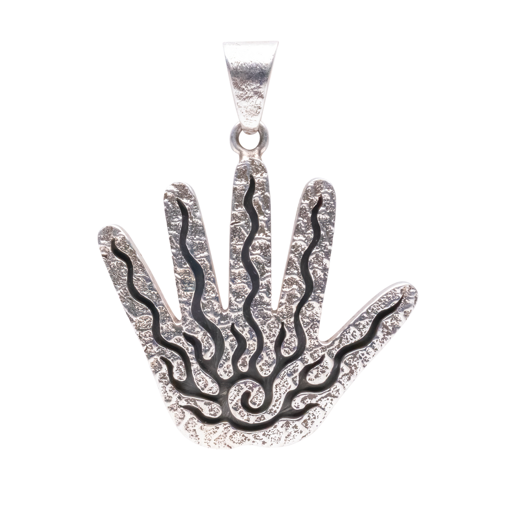 Silver Healing Hand Pendant | Hopi Handmade – Samsville Gallery